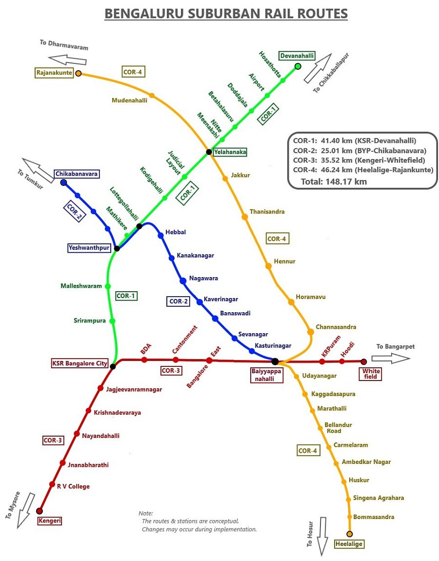 BengaluruSuburbanRailRouteMap - Metro Rail News