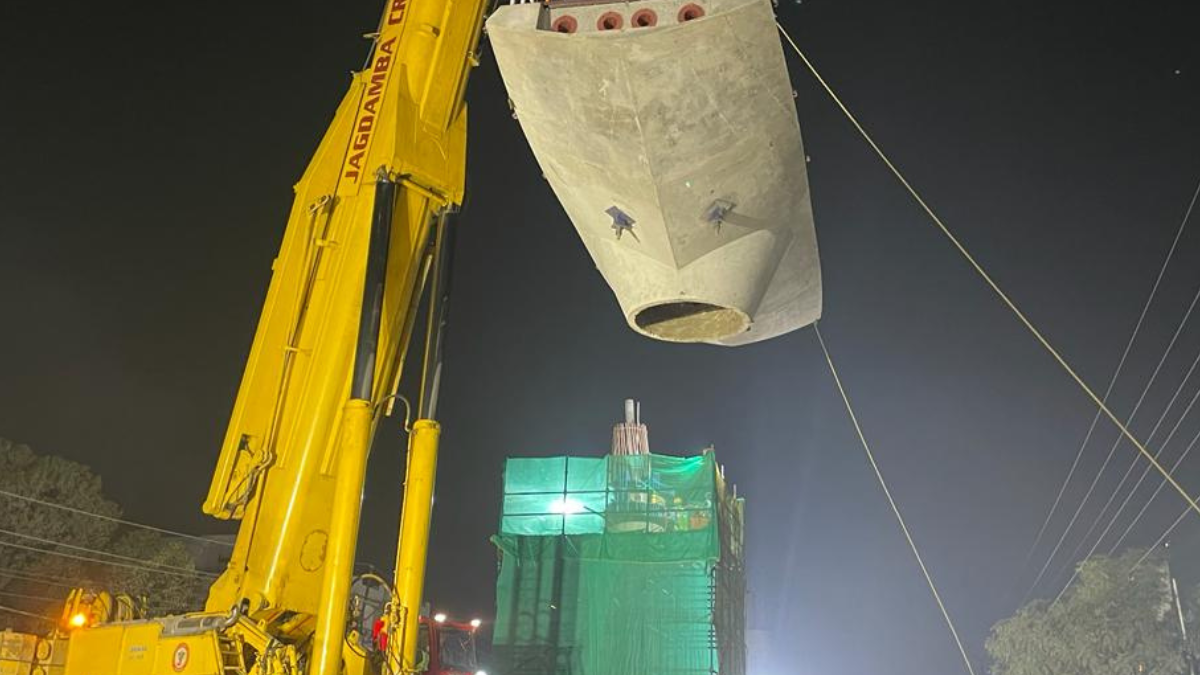 JMC Projects Launches 1st Pier Cap Of Kanpur Metro Phase-1 - Metro Rail ...