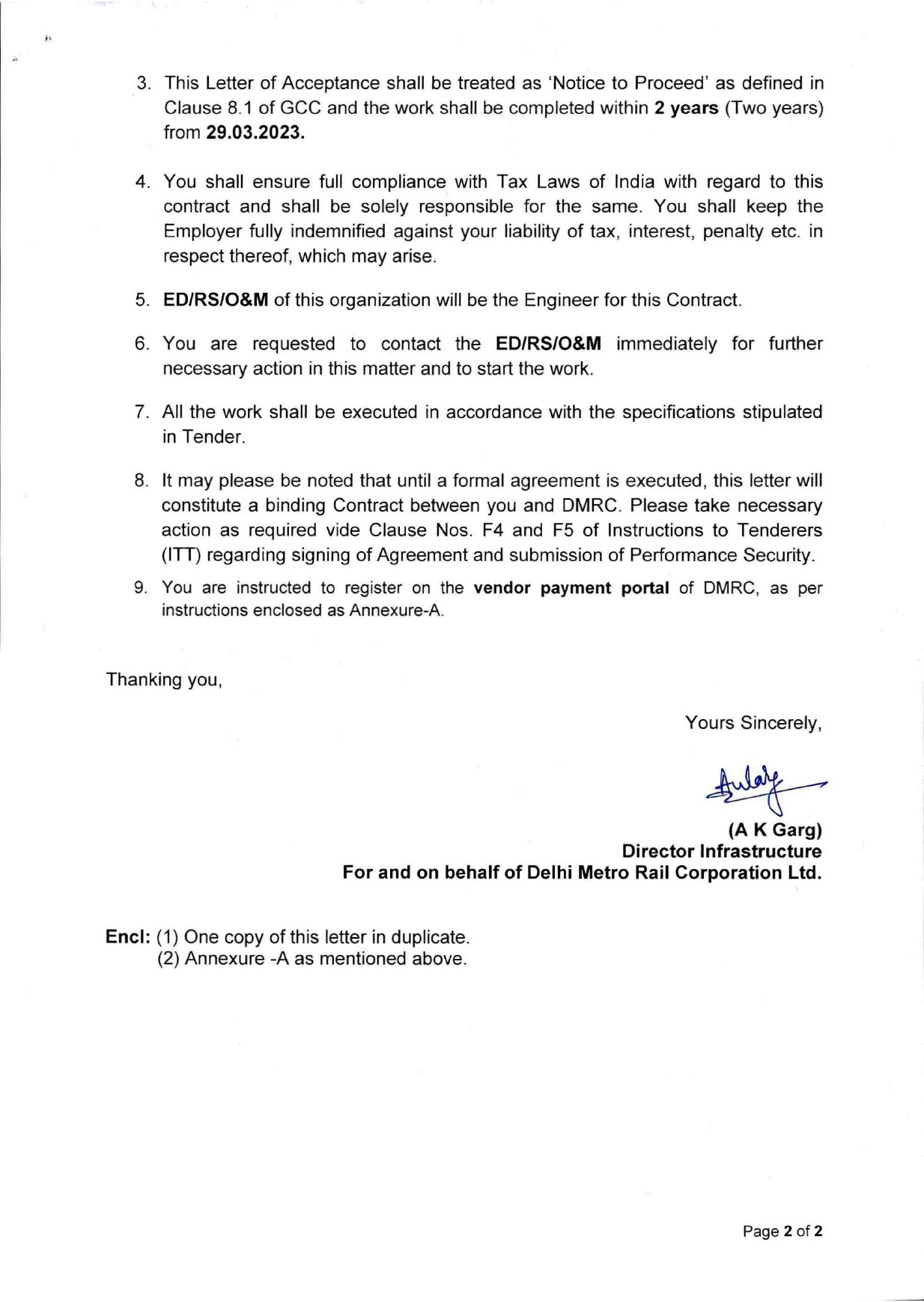 LOA By DMRC - Metro Rail News