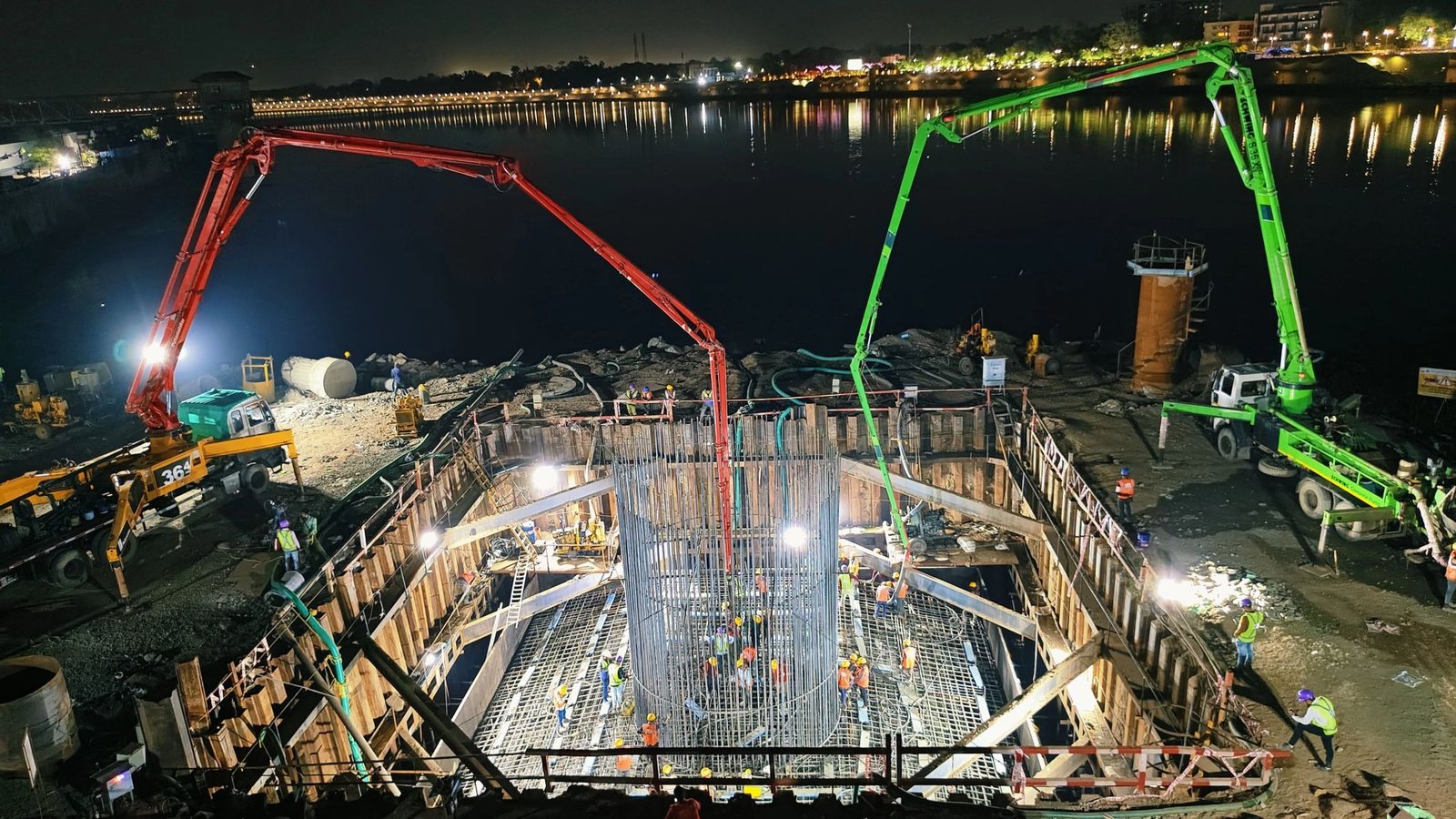 1st Pile Cap Erected For The Sabarmati Bridge On The Mumbai - Ahmedabad ...