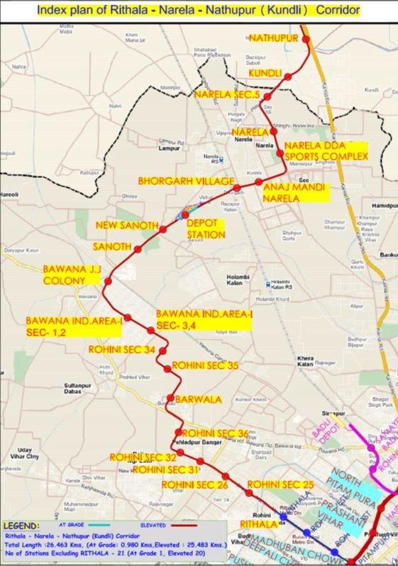 Delhi Metro: Centre Approves Rithala-Narela-Kundli Extension Of Red ...